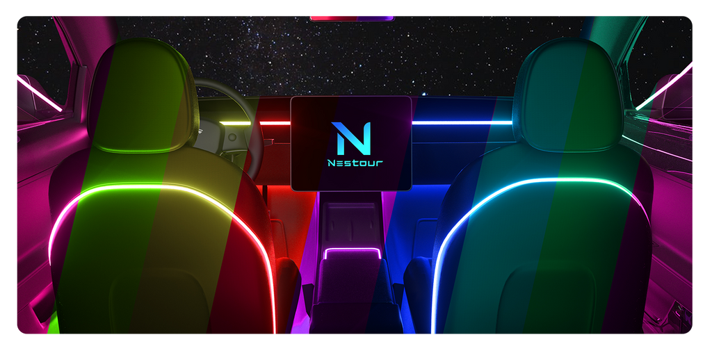 Nestour 2021 2022 Tesla Model 3 Y Interior Neon Lights (Seat Back+Foot)
